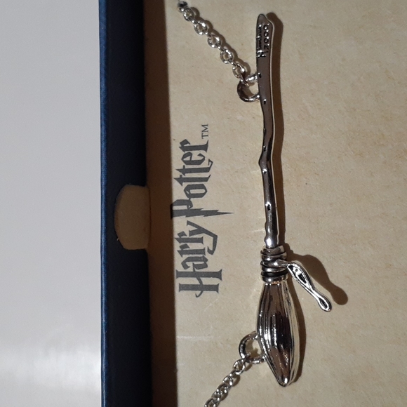 Warner Bros. | Jewelry | Harry Potter Fine Silver Plated Broom Necklace ...